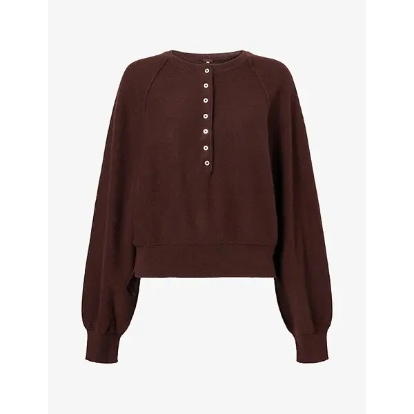 Free People Porta Henley-collar Cashmere Jumper