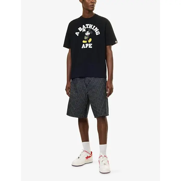 A BATHING APE X Disney Mickey Graphic Cotton-jersey T-shirt - Black