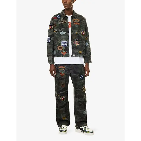 A BATHING APE Hybrid Camo Multi Badge Cotton Jacket