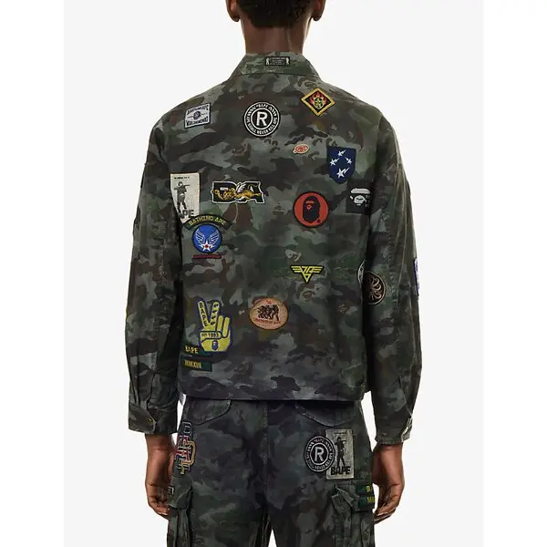 A BATHING APE Hybrid Camo Multi Badge Cotton Jacket