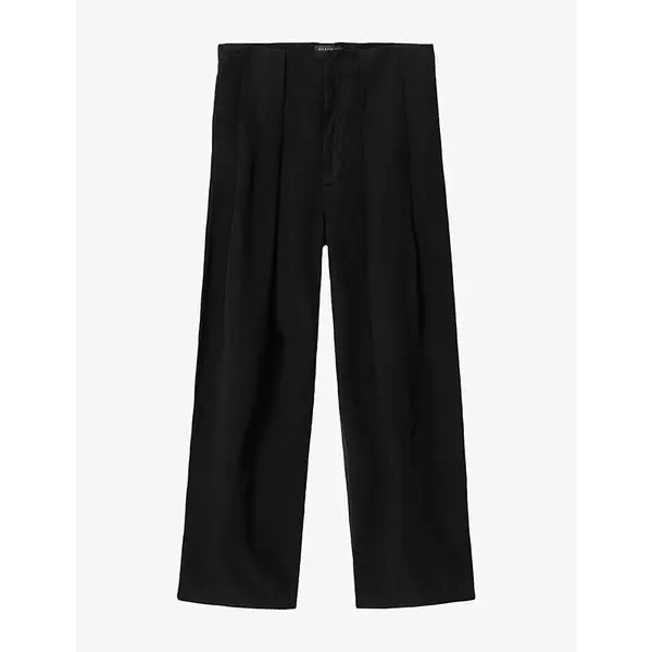ALLSAINTS Phi Wide-leg Linen-blend Trousers - Black