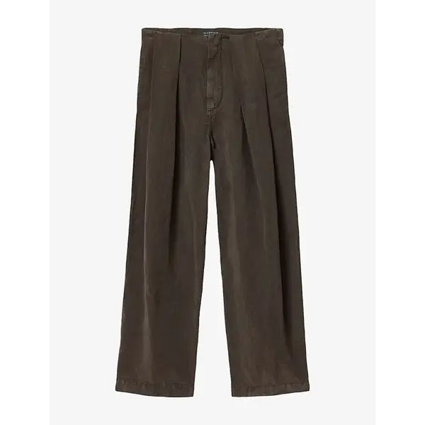 ALLSAINTS Phi Wide-leg Linen-blend Trousers - Dark Brown