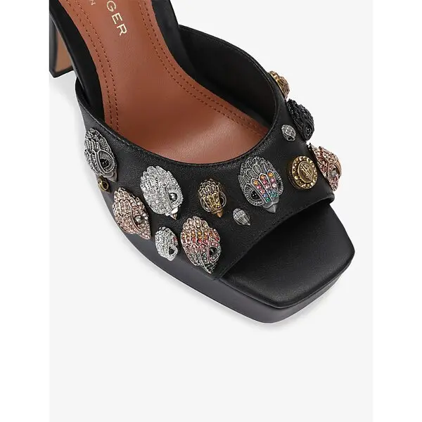 Kurt Geiger Eagles Platform Heeled Leather Sandals