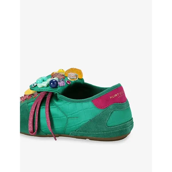 Kurt Geiger Wembley Satin And Suede Trainers