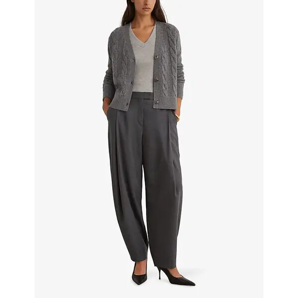 REISS Elowen Cashmere And Wool Cable-knit Cardigan