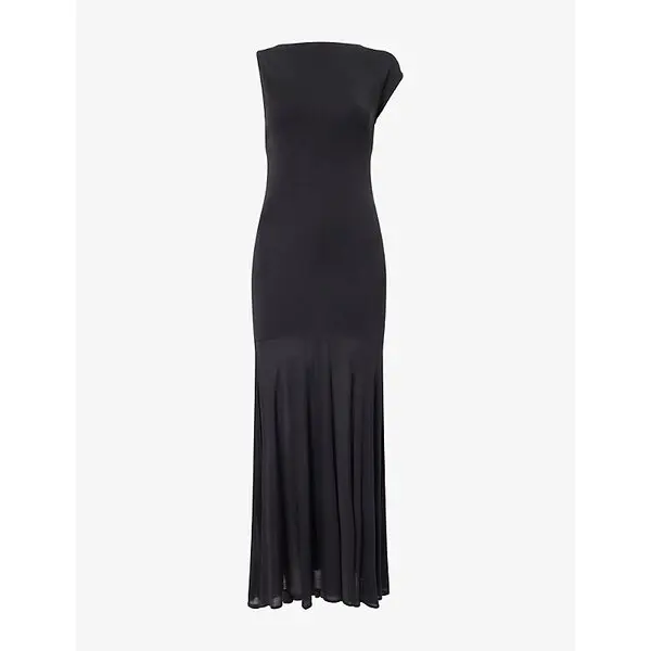 ST. AGNI Circle Hem Stretch-jersey Maxi Dress - Charcoal