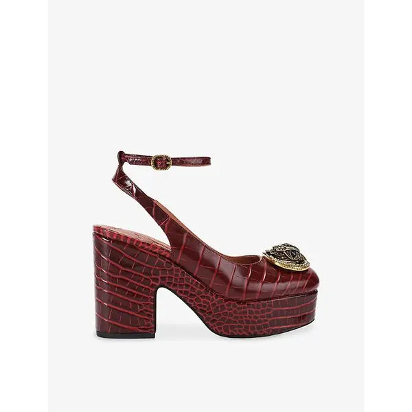 Kurt Geiger Chelsea Platform Sling-back Leather Heels