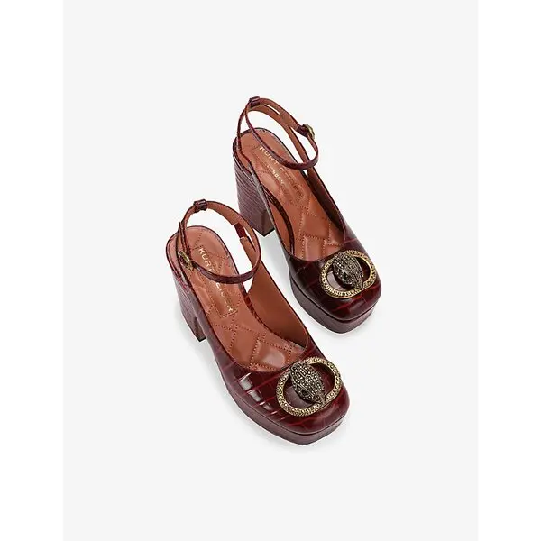 Kurt Geiger Chelsea Platform Sling-back Leather Heels