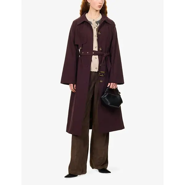 Barbour Antonella Long-line Cotton-blend Trench Coat