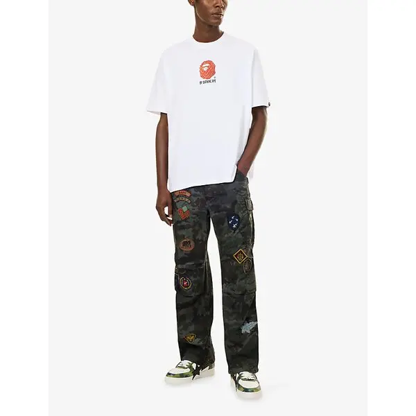 A BATHING APE Strawberry Bathing Ape Relaxed Graphic Cotton-jersey T-shirt - White