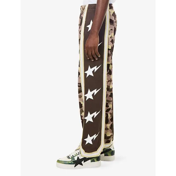 A BATHING APE Color Camo High Split Relaxed Mesh Woven Trousers