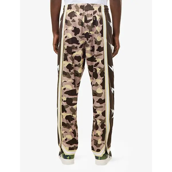 A BATHING APE Color Camo High Split Relaxed Mesh Woven Trousers