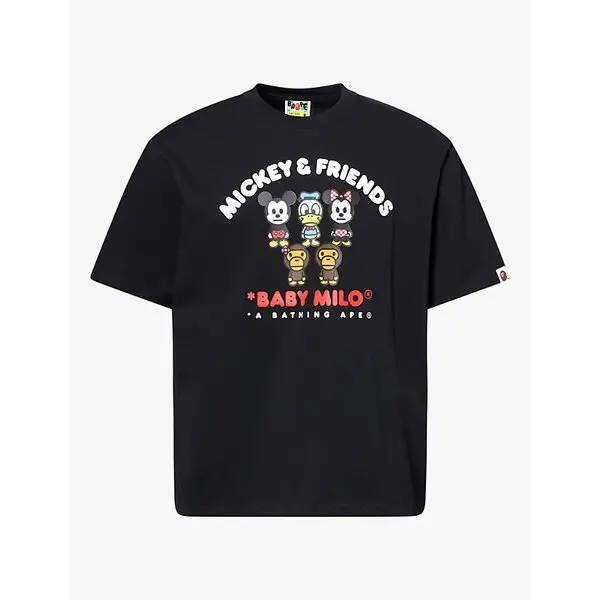 A BATHING APE X Disney Baby Milo Mickey & Friends Graphic Cotton-jersey T-shirt - White