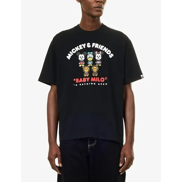 A BATHING APE X Disney Baby Milo Mickey & Friends Graphic Cotton-jersey T-shirt - White