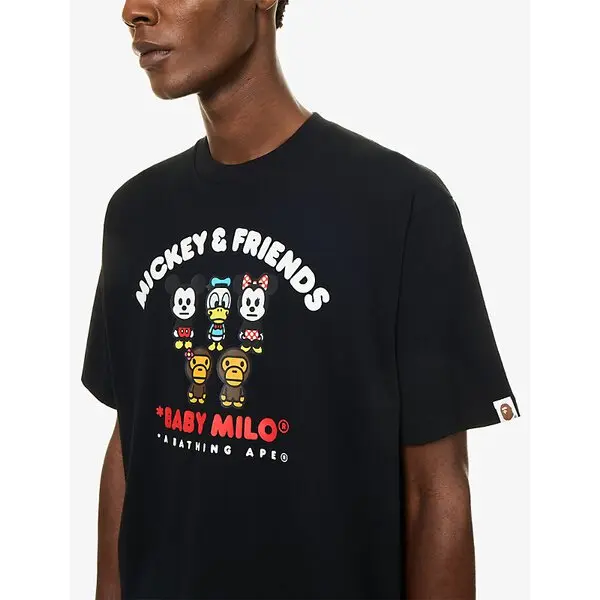A BATHING APE X Disney Baby Milo Mickey & Friends Graphic Cotton-jersey T-shirt - White