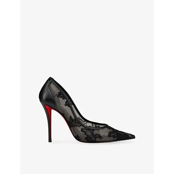 CHRISTIAN LOUBOUTIN Miss Z Mesh 100 Lace Pumps - Black