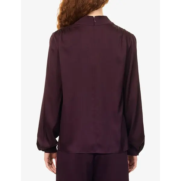 Vince Draped Cowl-neck Silk-blend Top