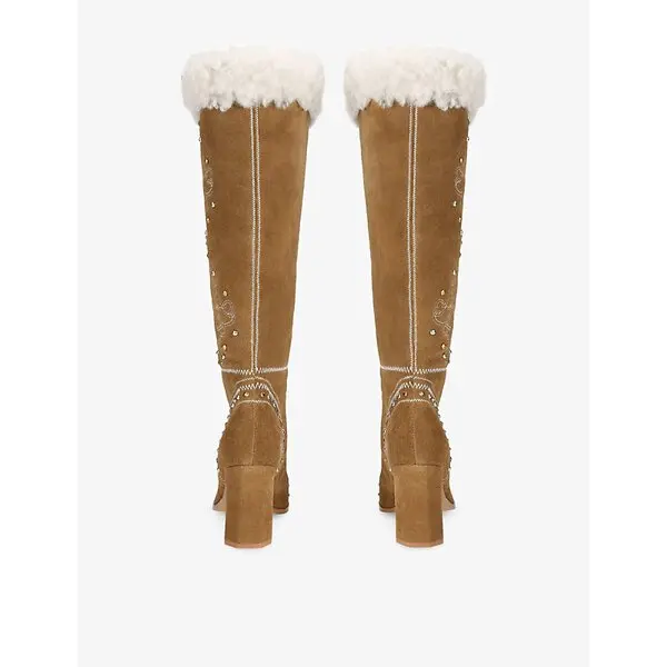 Kurt Geiger Boho Fold-over Suede Knee-high Boots