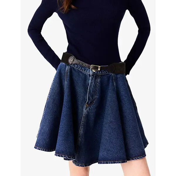 Maje Corset Leather And Suede Belt