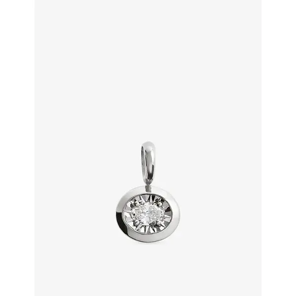 Monica Vinader Oval Sterling- And Lab Grown Diamond Pendant
