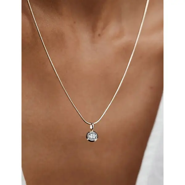 Monica Vinader Oval Sterling- And Lab Grown Diamond Pendant