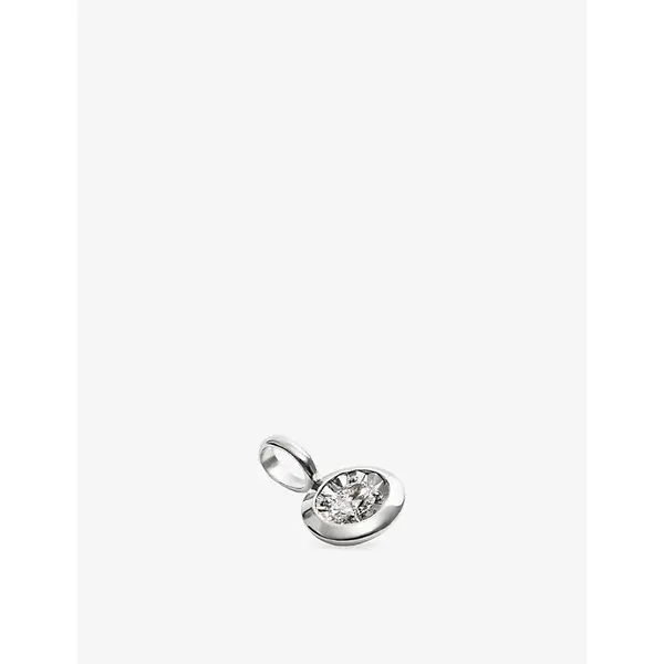 Monica Vinader Oval Sterling- And Lab Grown Diamond Pendant