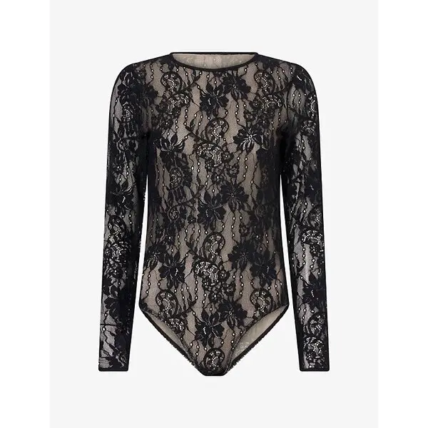 Zimmermann Long-sleeve Lace Bodysuit - Black
