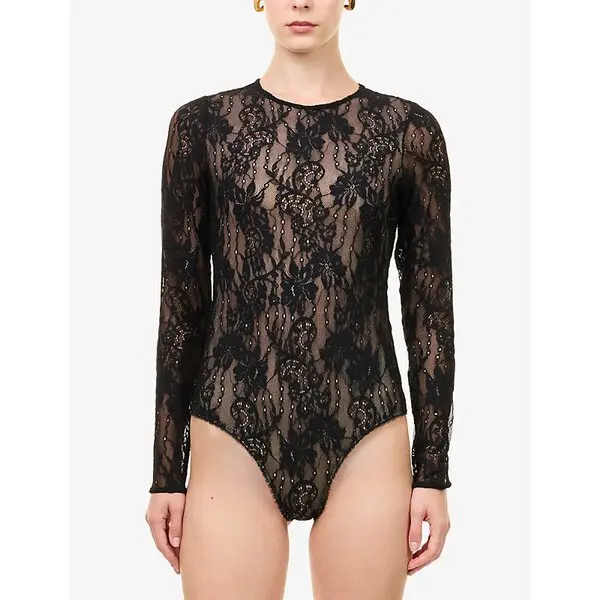 Zimmermann Long-sleeve Lace Bodysuit - Black