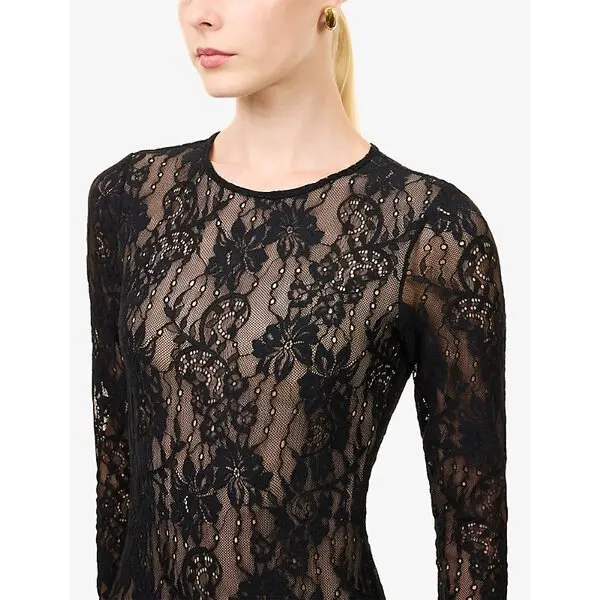 Zimmermann Long-sleeve Lace Bodysuit - Black