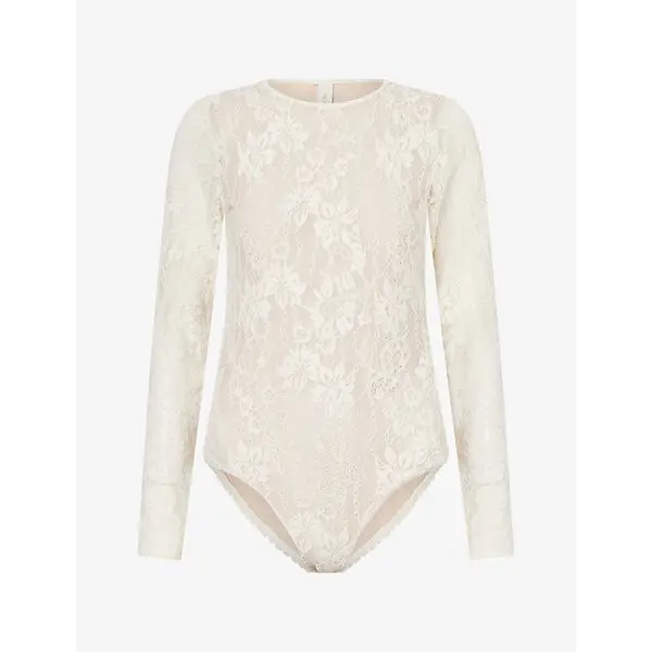 Zimmermann Long-sleeve Lace Bodysuit - Cream