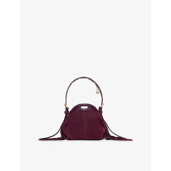 Maje Miss M Micro Suede Bag - Eggplant