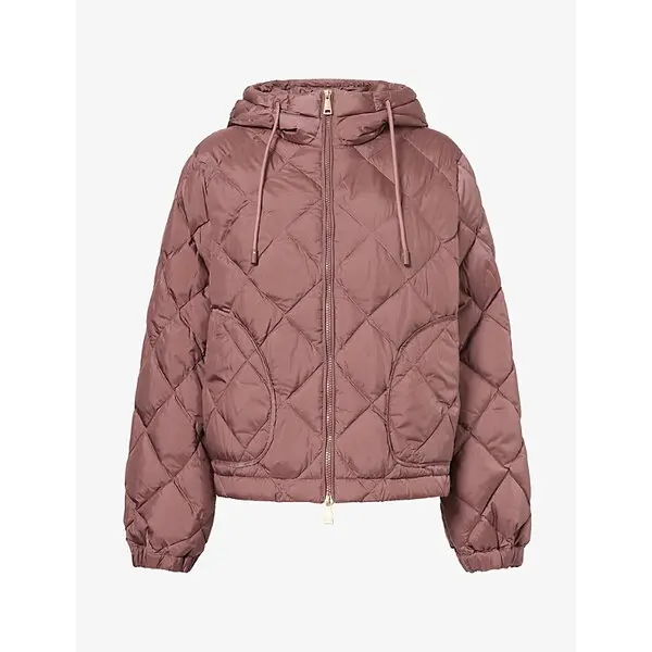 Max Mara Hooded Quilted Shell-down Jacket - Bordeaux