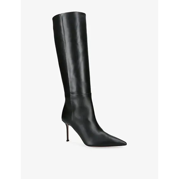 AQUAZZURA Harper 85 Leather Knee-high Boots