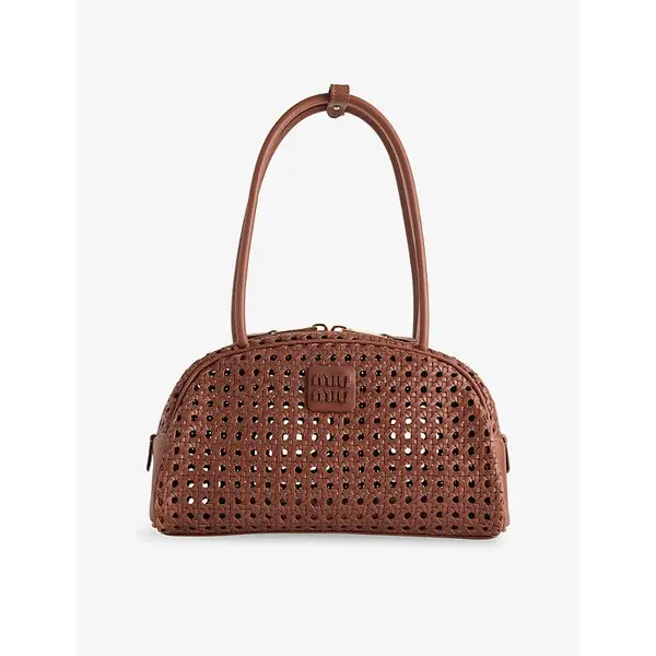 Miu Miu Beau Woven Leather Shoulder Bag