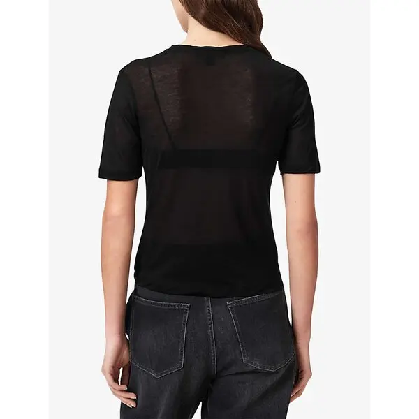 ALLSAINTS Athea Sheer Graphic-print Woven T-shirt