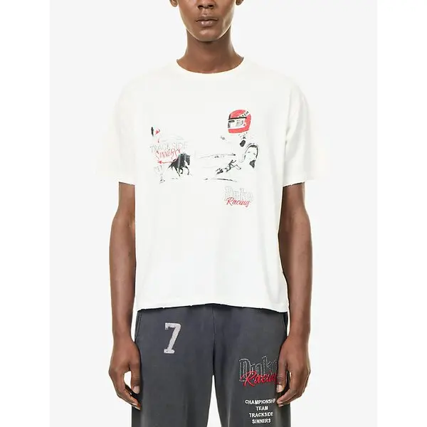 DUKE + DEXTER Mc Smoke Graphic-print Cotton T-shirt