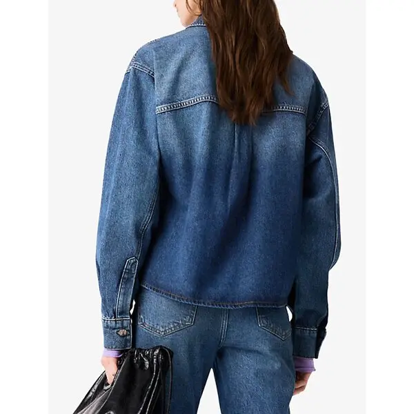 Maje Brooch-embellished Regular-fit Denim Jacket