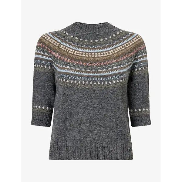 Max Mara Fair-isle Round-neck Wool Jumper