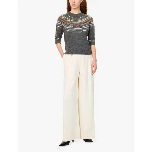 Max Mara Fair-isle Round-neck Wool Jumper