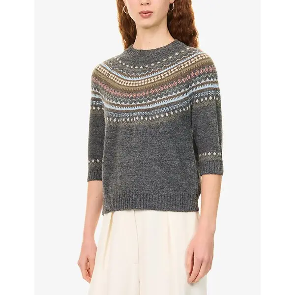 Max Mara Fair-isle Round-neck Wool Jumper