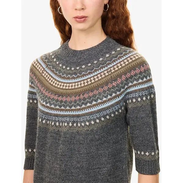 Max Mara Fair-isle Round-neck Wool Jumper