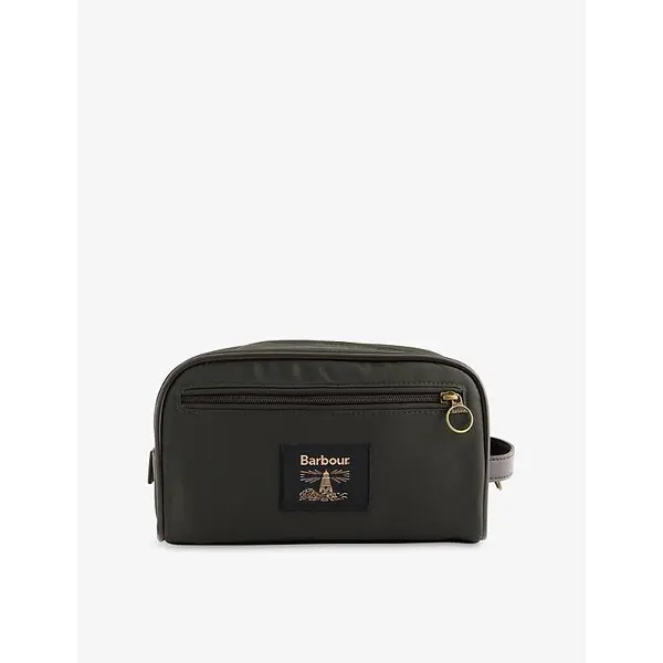 Barbour Wax Washbag - Olive/beacon