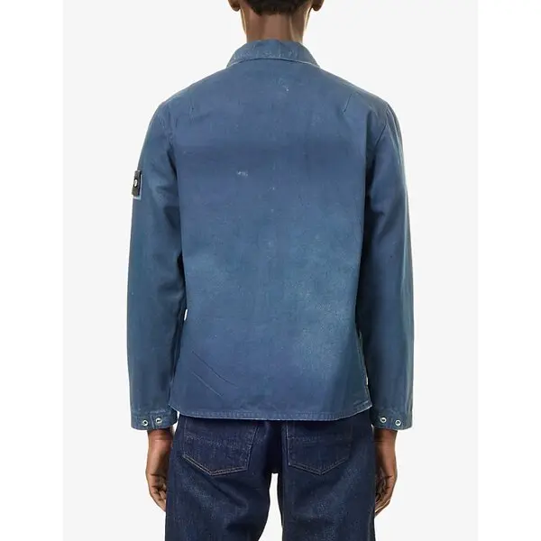 Stone Island Denim Hand Sprayed Reflective Cotton Jacket