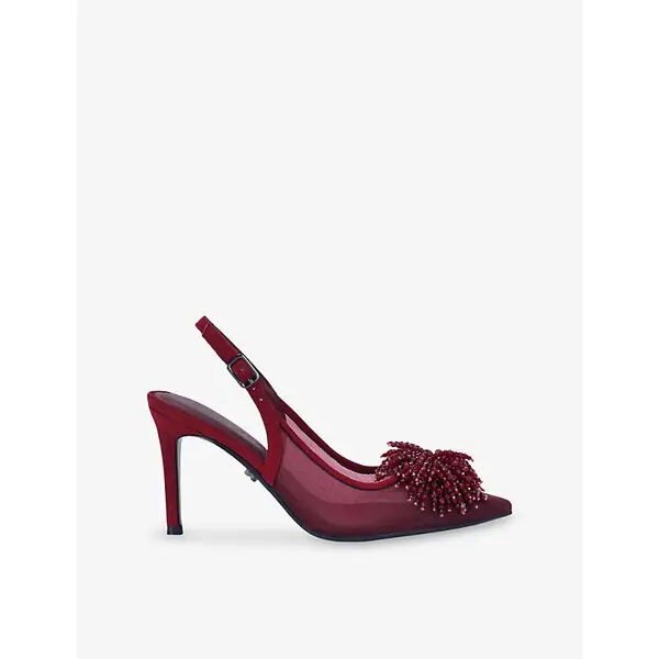 Carvela Lucia Woven Sling-back Courts - Red/dark