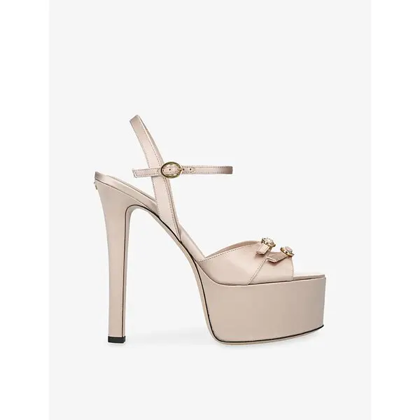 Valentino Garavani Crasher 145 Satin Platform Sandals - Blush