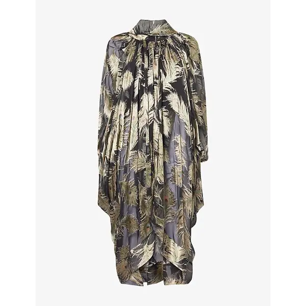 Zimmermann Ascent Burn Silk Chemise - Black Feather