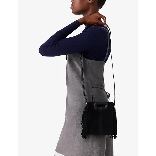 Maje M Mini Suede Shoulder Bag