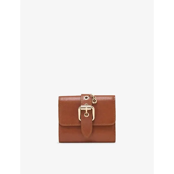 Maje Miss M Leather Wallet - Tobacco