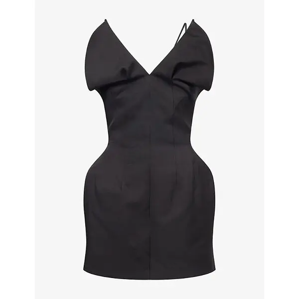 Magda Butrym Padded Crepe Mini Dress - Black