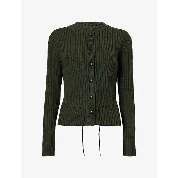 Max Mara Round-neck Rib-knit Wool Cardigan